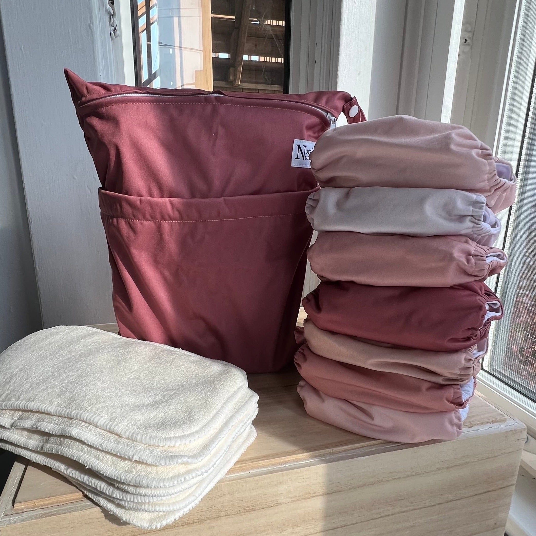 Ballet Slippers 7 Reusable Cloth Diapers & 1 Wet Bag – Nora's Nursery