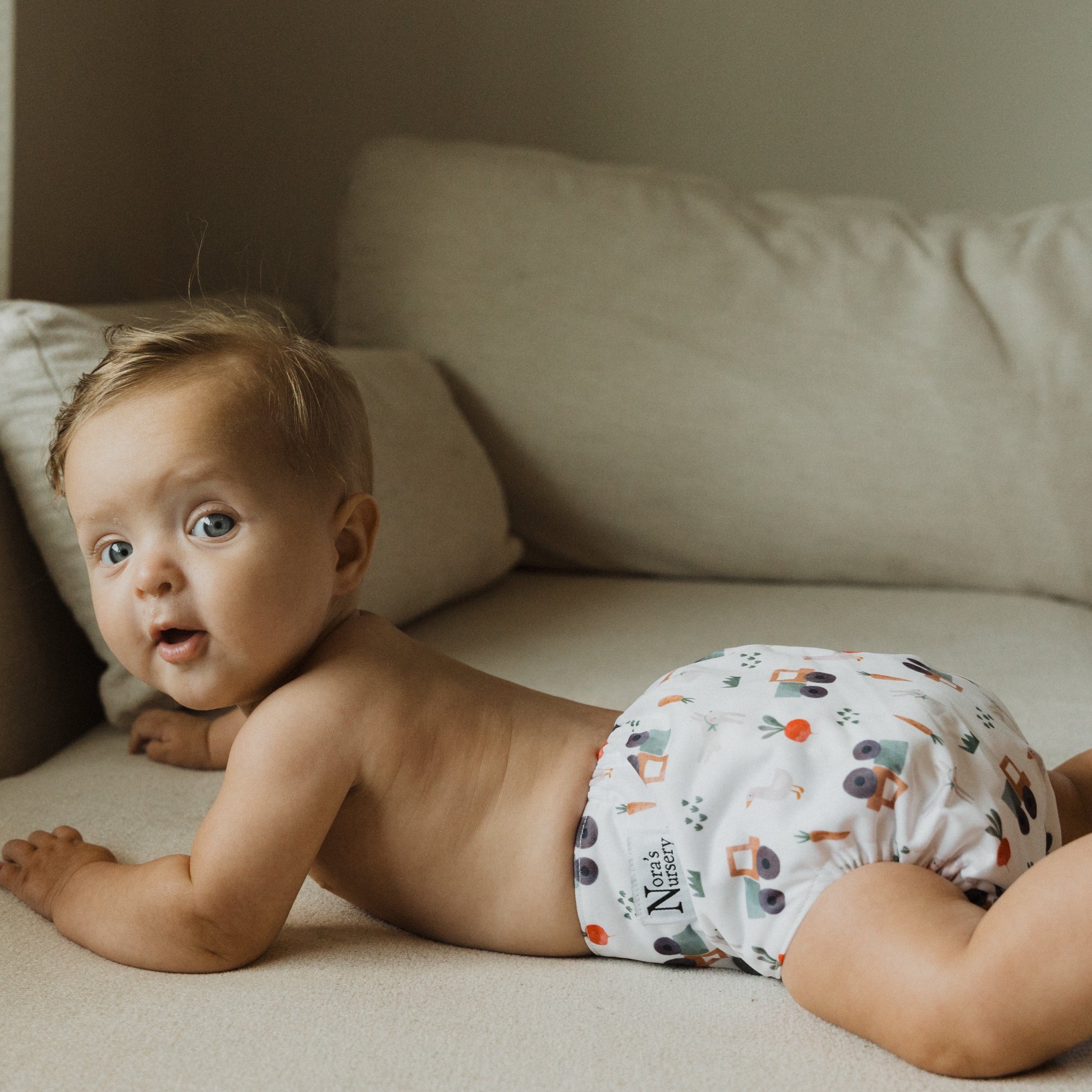 On The Farm 7 Cloth Diapers & Inserts & 1 Wet Bag – Nora's Nursery