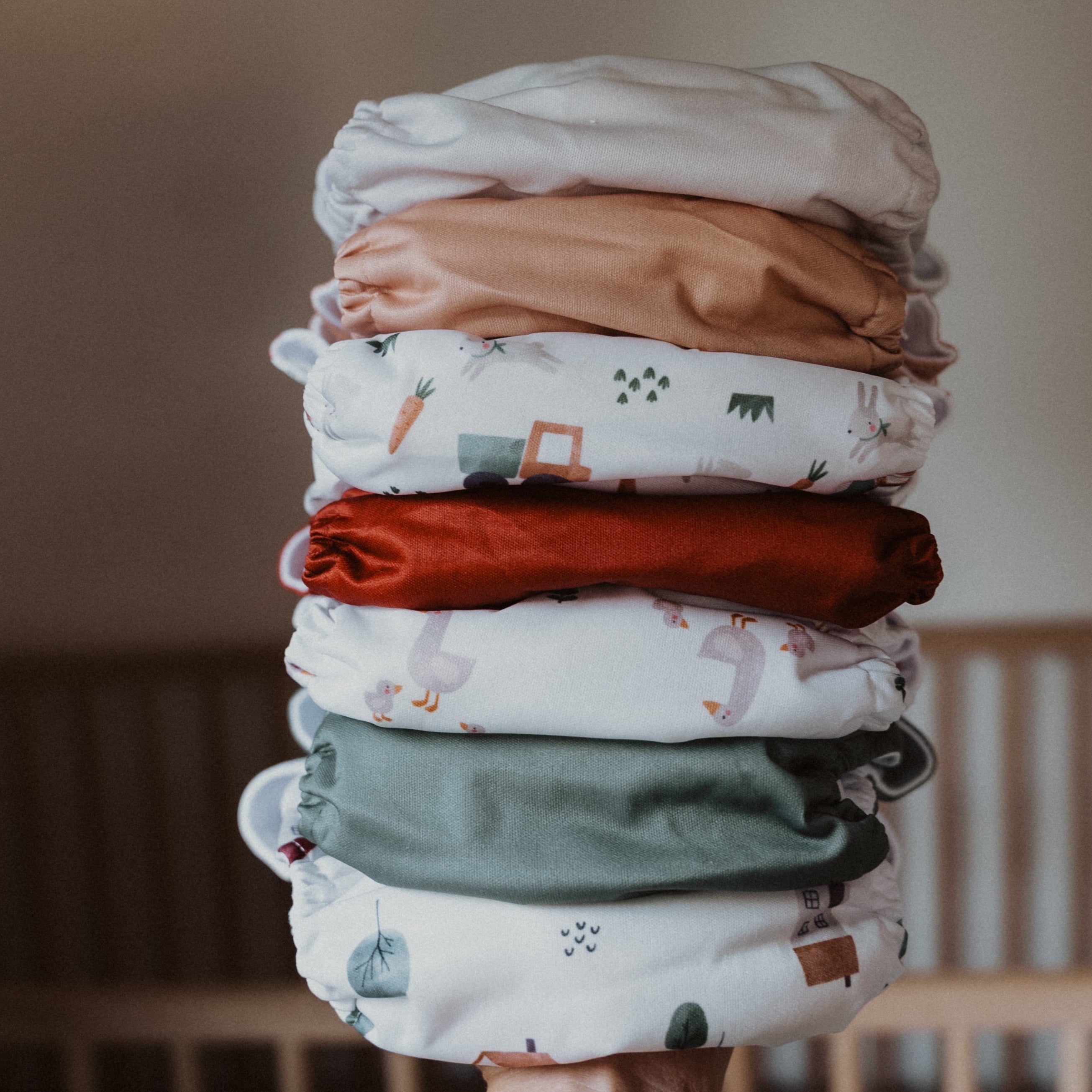 On The Farm 7 Cloth Diapers & Inserts & 1 Wet Bag – Nora's Nursery