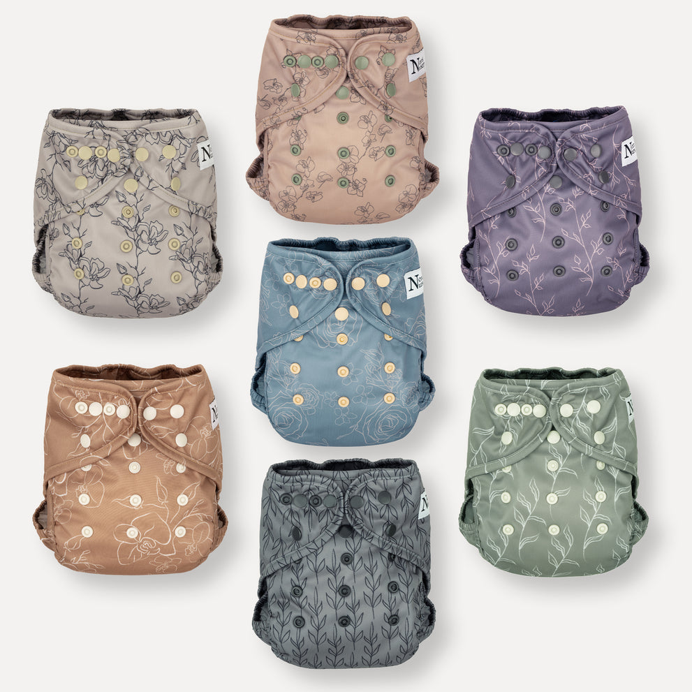 Modern Blooms Diaper Covers 7 Pack with Wet Bag – Nora's Nursery