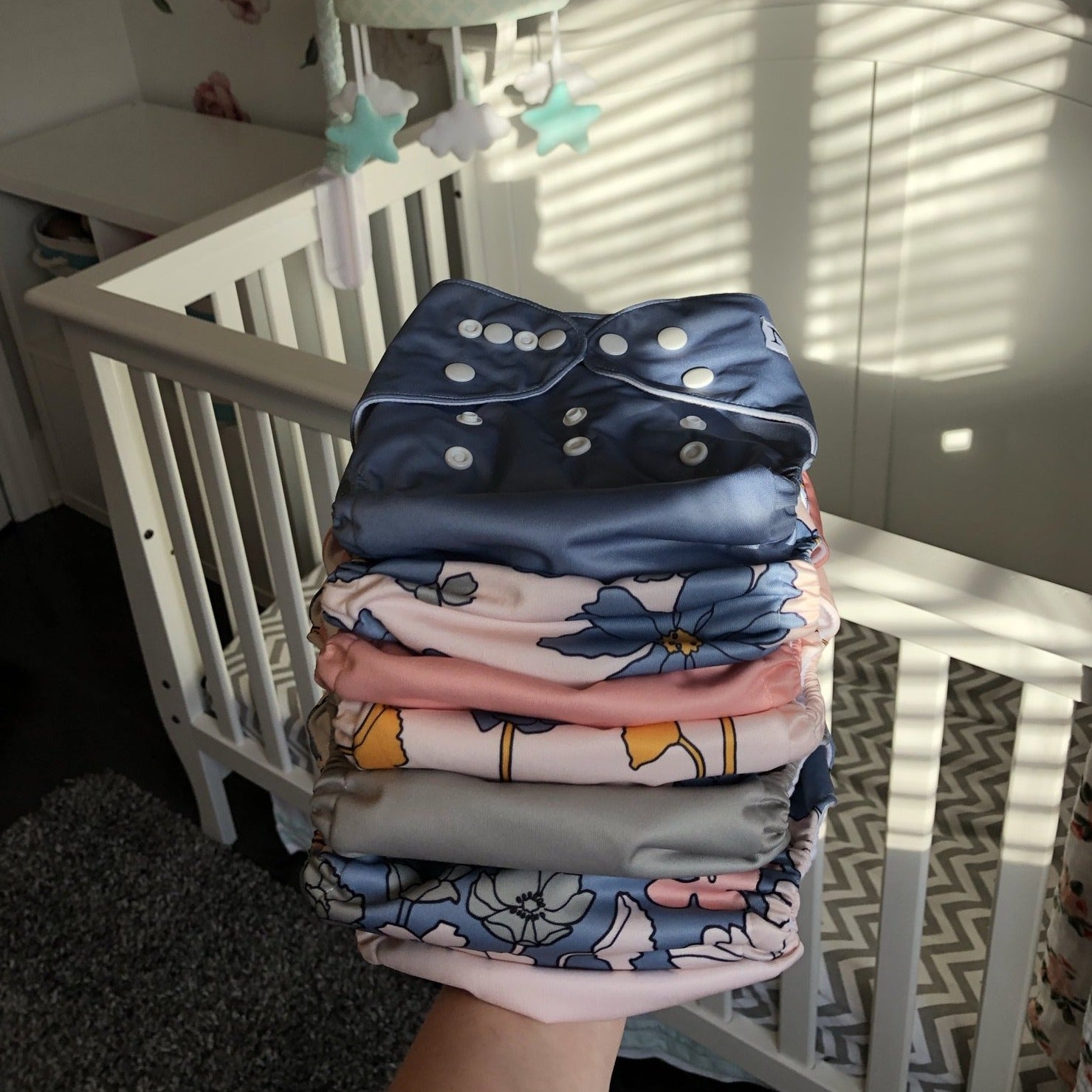 Delilah 7 Cloth Diapers with Inserts & 1 Wet Bag – Nora's Nursery