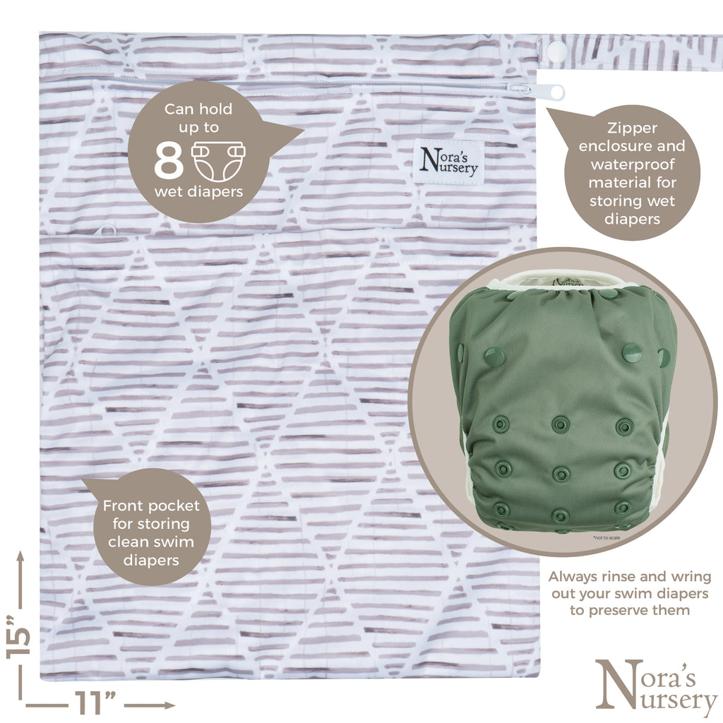 Hamptons Reusable Swim Diapers 3 Pack with Wet Bag – Nora's Nursery