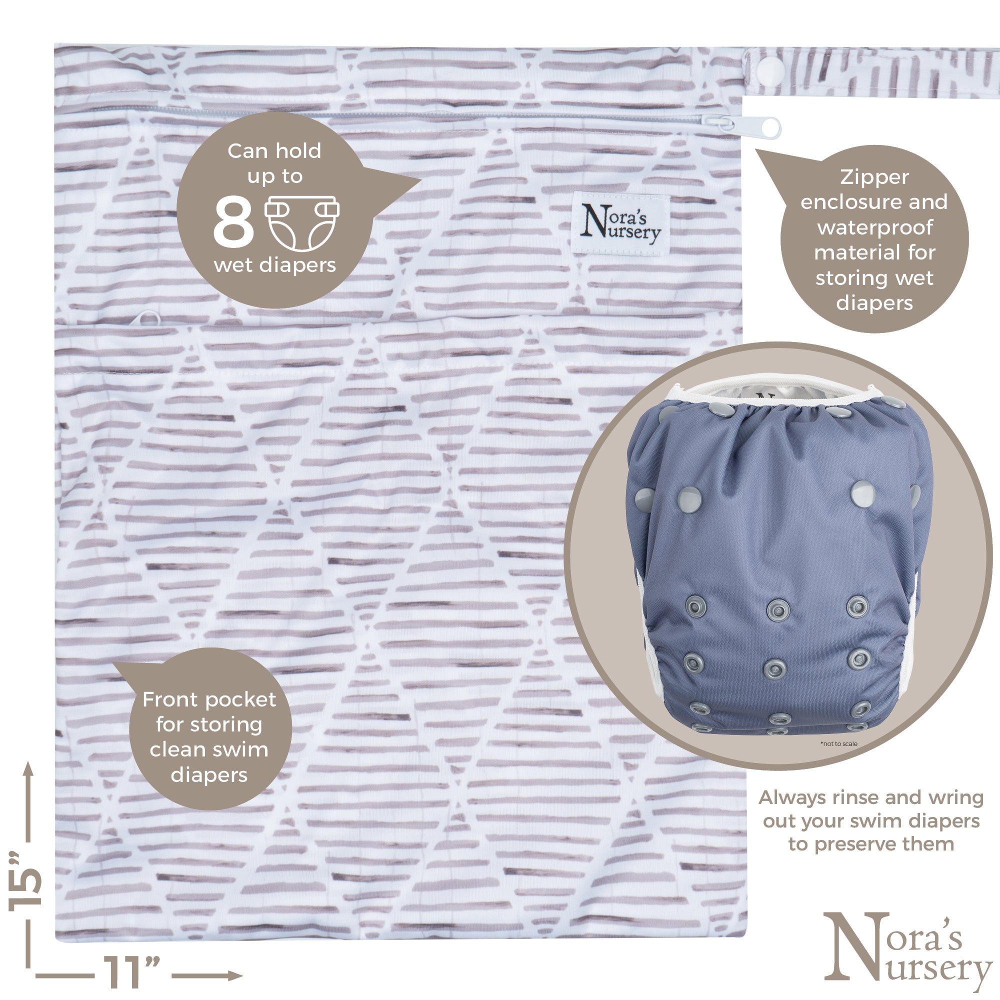 Laguna Reusable Swim Diapers 3 Pack with Wet Bag – Nora's Nursery
