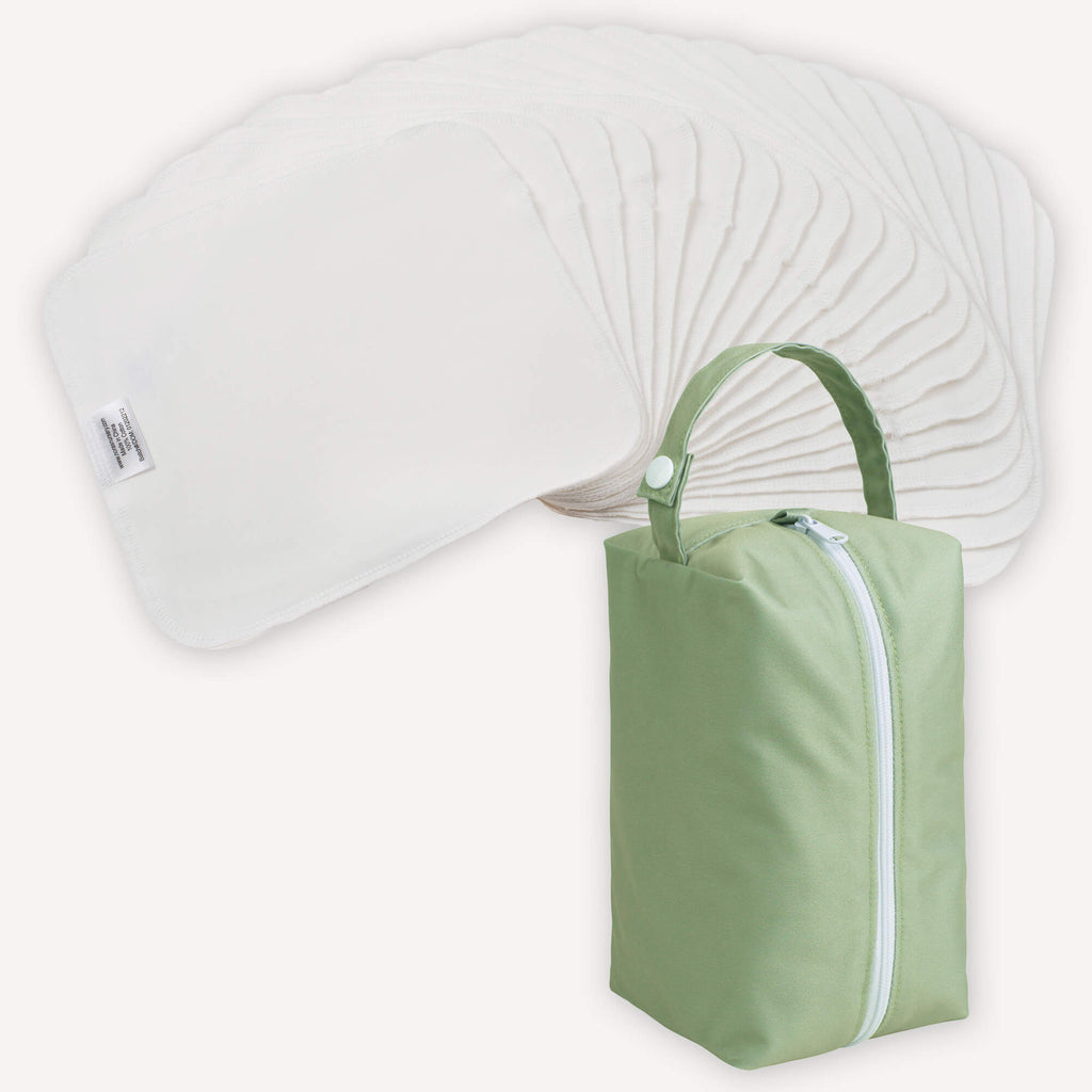 Reusable Cotton Baby Wipes - 20 Pack With Garden Pod – Nora's Nursery