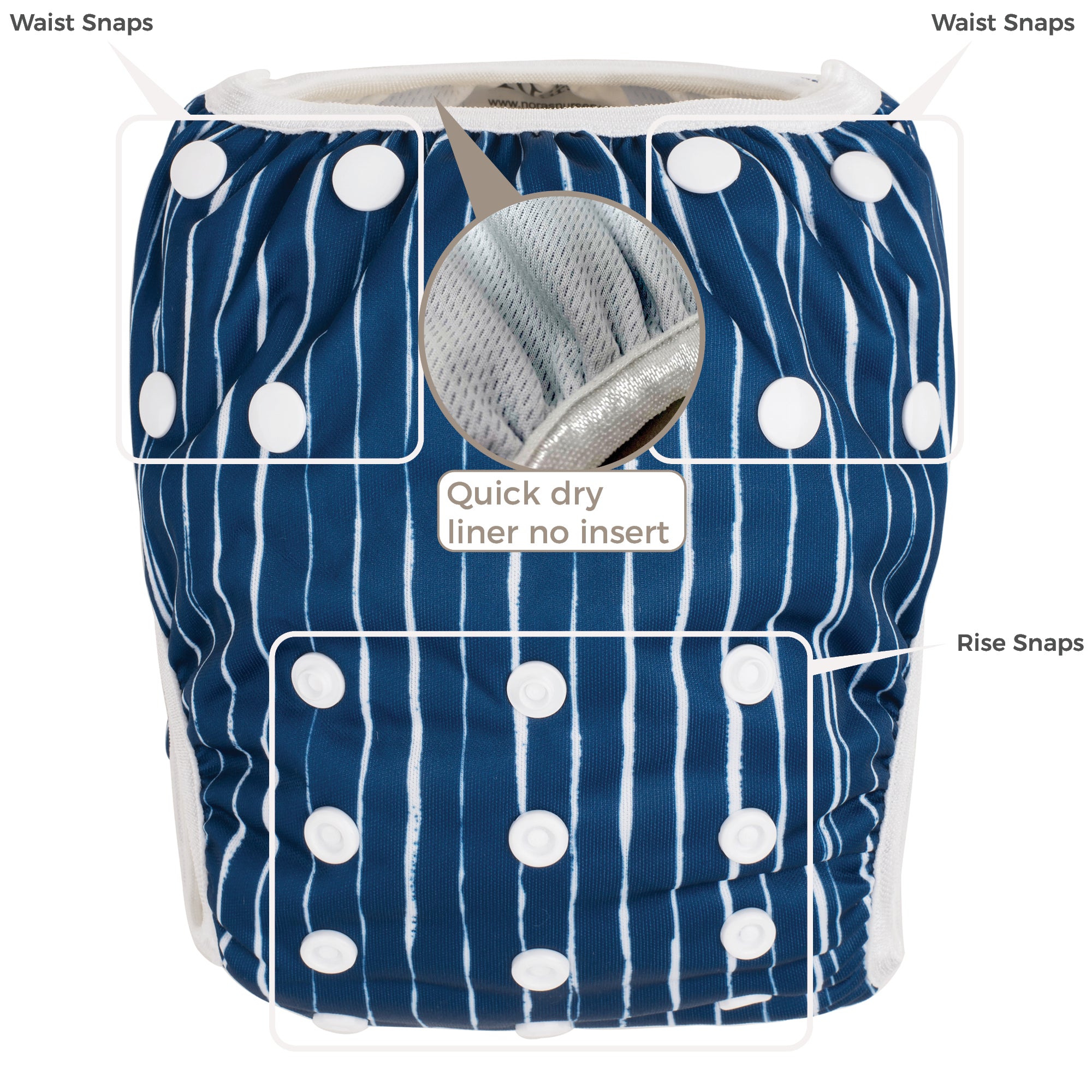 Seaside Reusable Swim Diapers 3 Pack with Wet Bag – Nora's Nursery